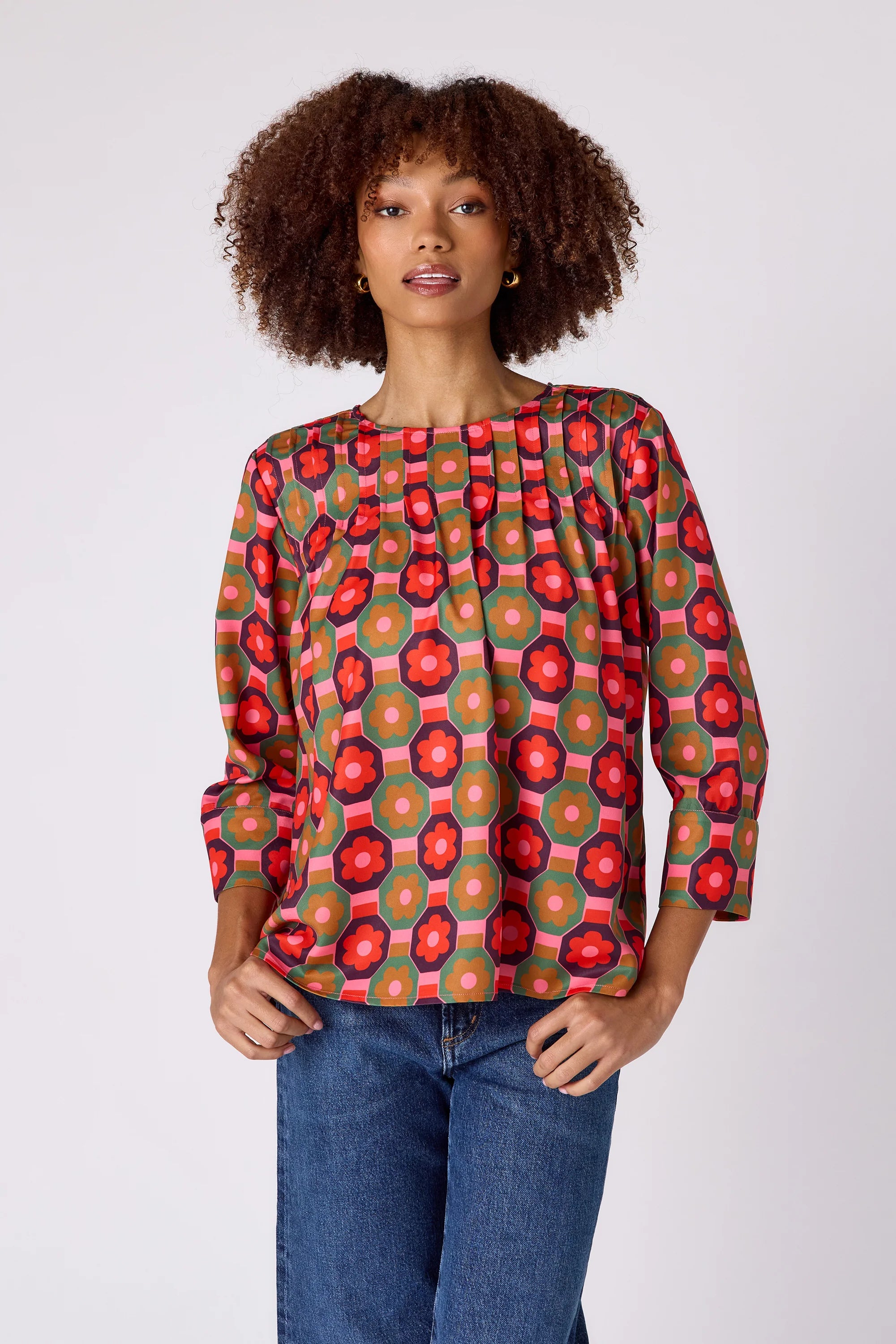 Edie Top- Mod Daisy – Blue Moon Clothier