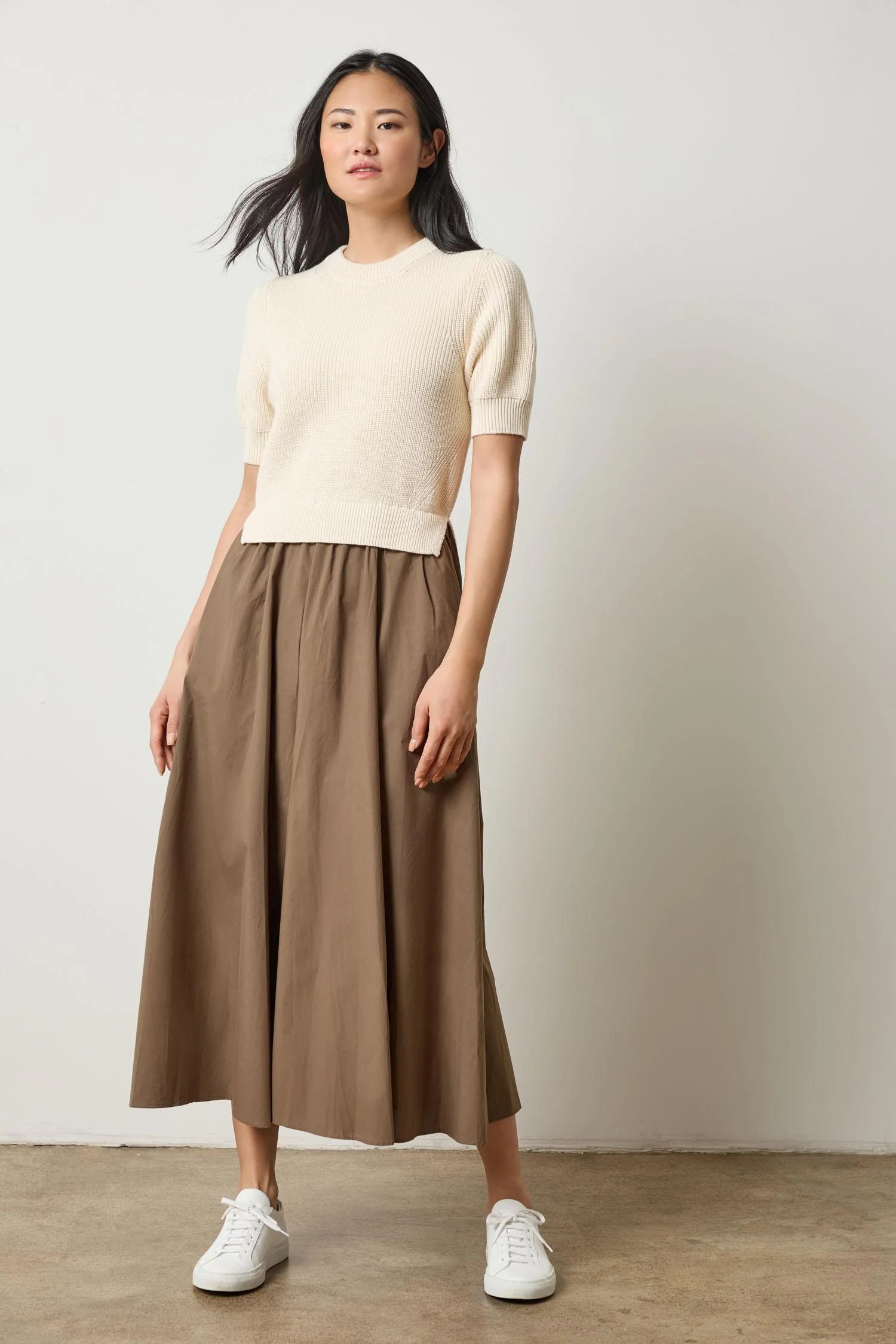 Mixed Media Dress - Ivory – Blue Moon Clothier